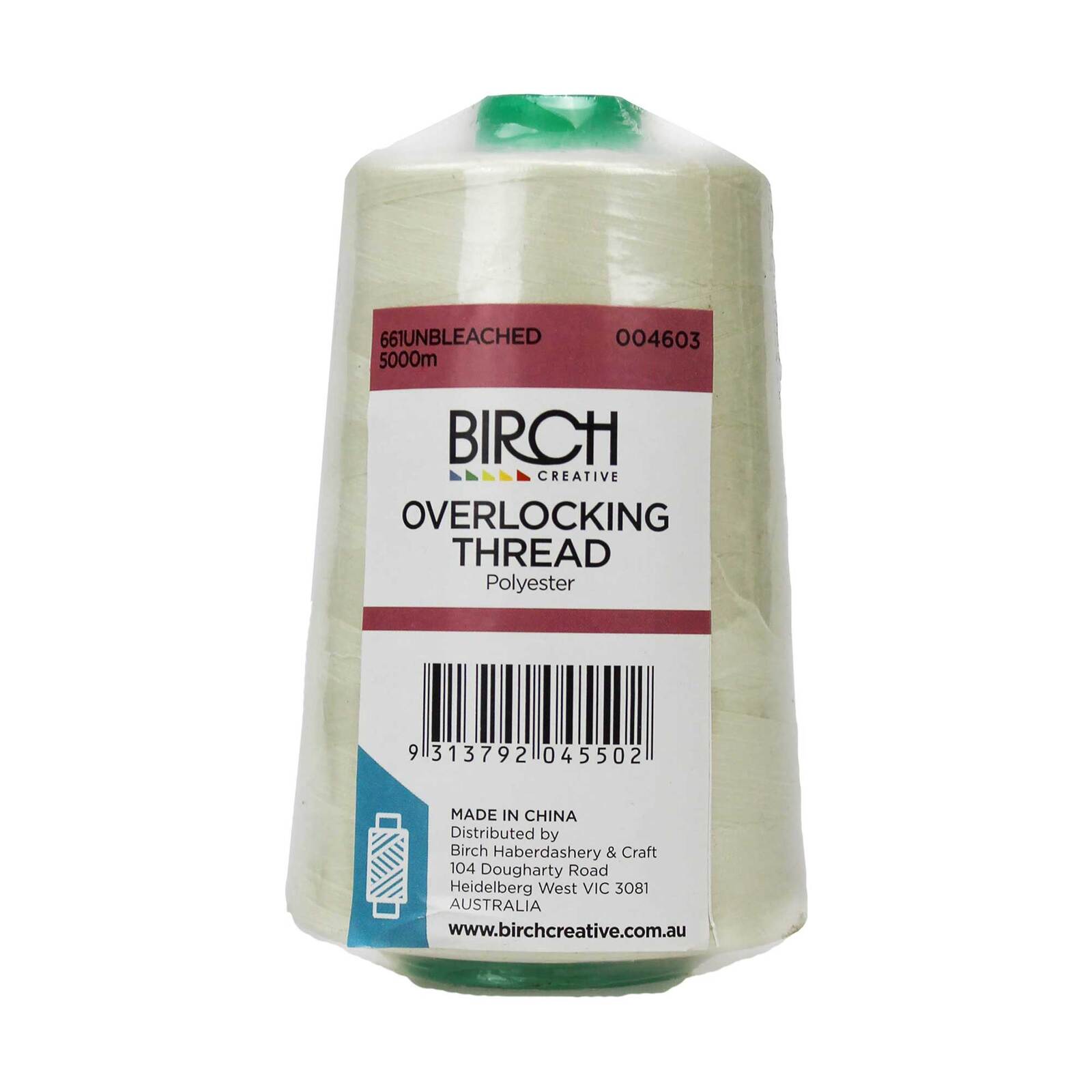 Birch Polyester Overlocking Thread 5000m Cone - White for sale online | eBay