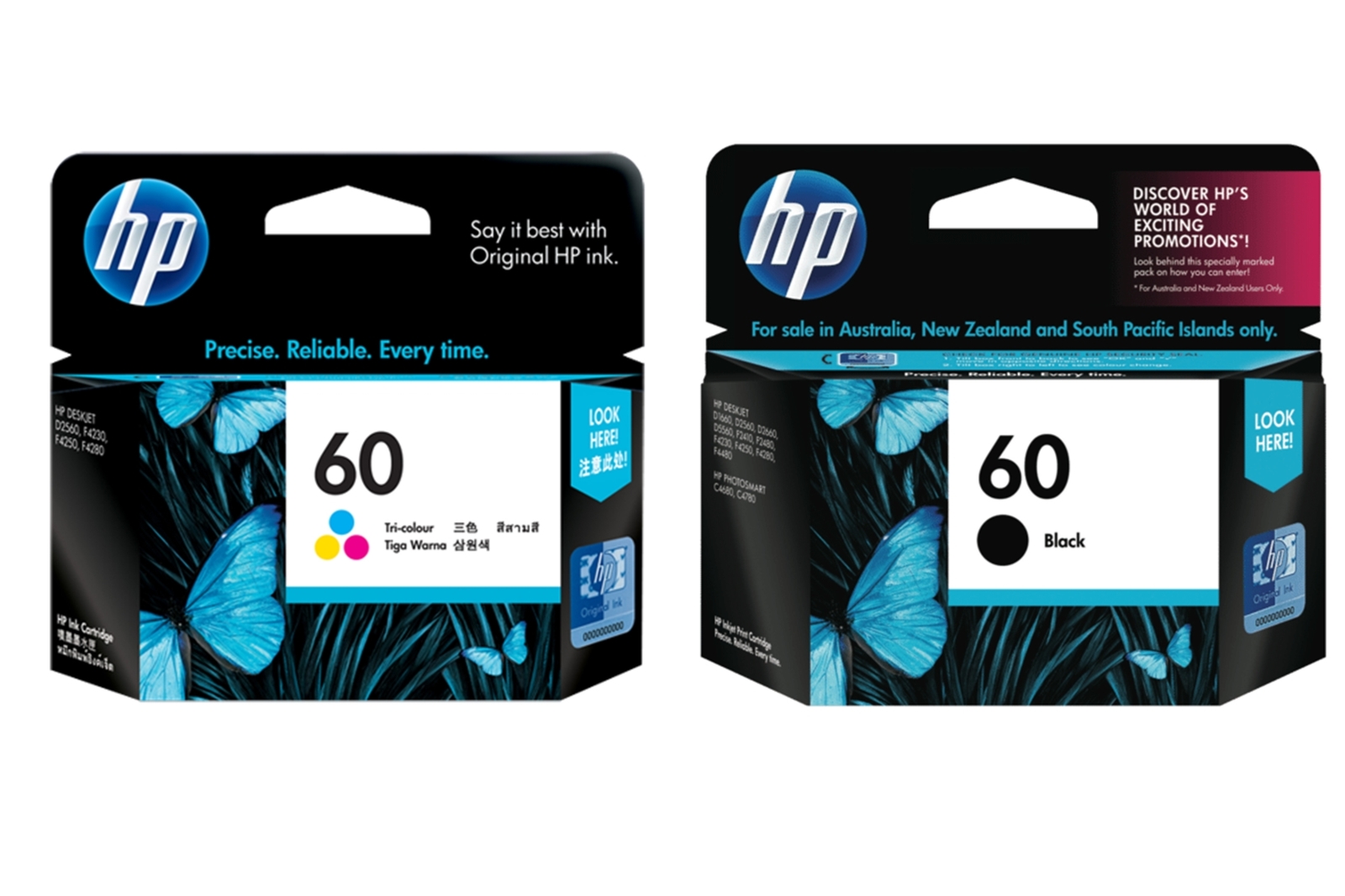 HP 60 Genuine Ink Cartridge (1 x BLACK & 1 x COLOUR)
