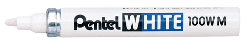 12 X Pentel 100W-M Bullet Permanent White Marker