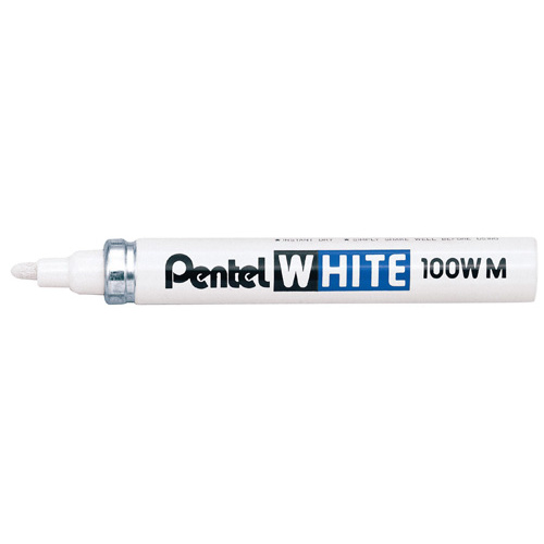 Pentel 100W Stubby Permanent White Marker